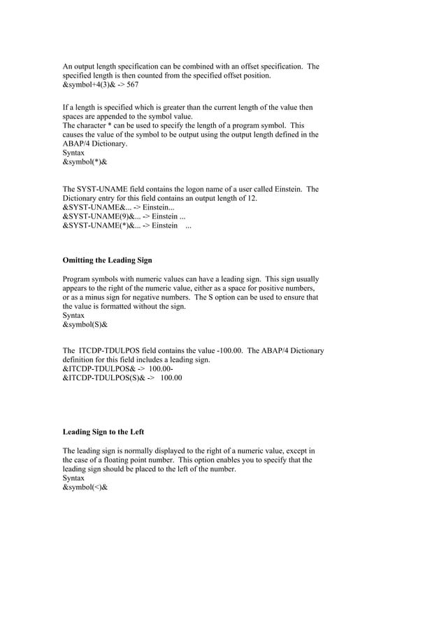 Sap script system_symbol | PDF
