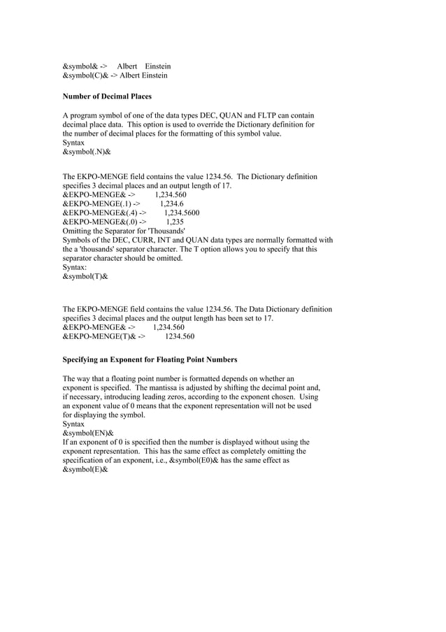 Sap script system_symbol | PDF