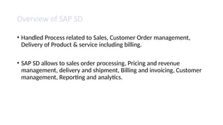 SAP SD presentation slides contain bas | PPTX