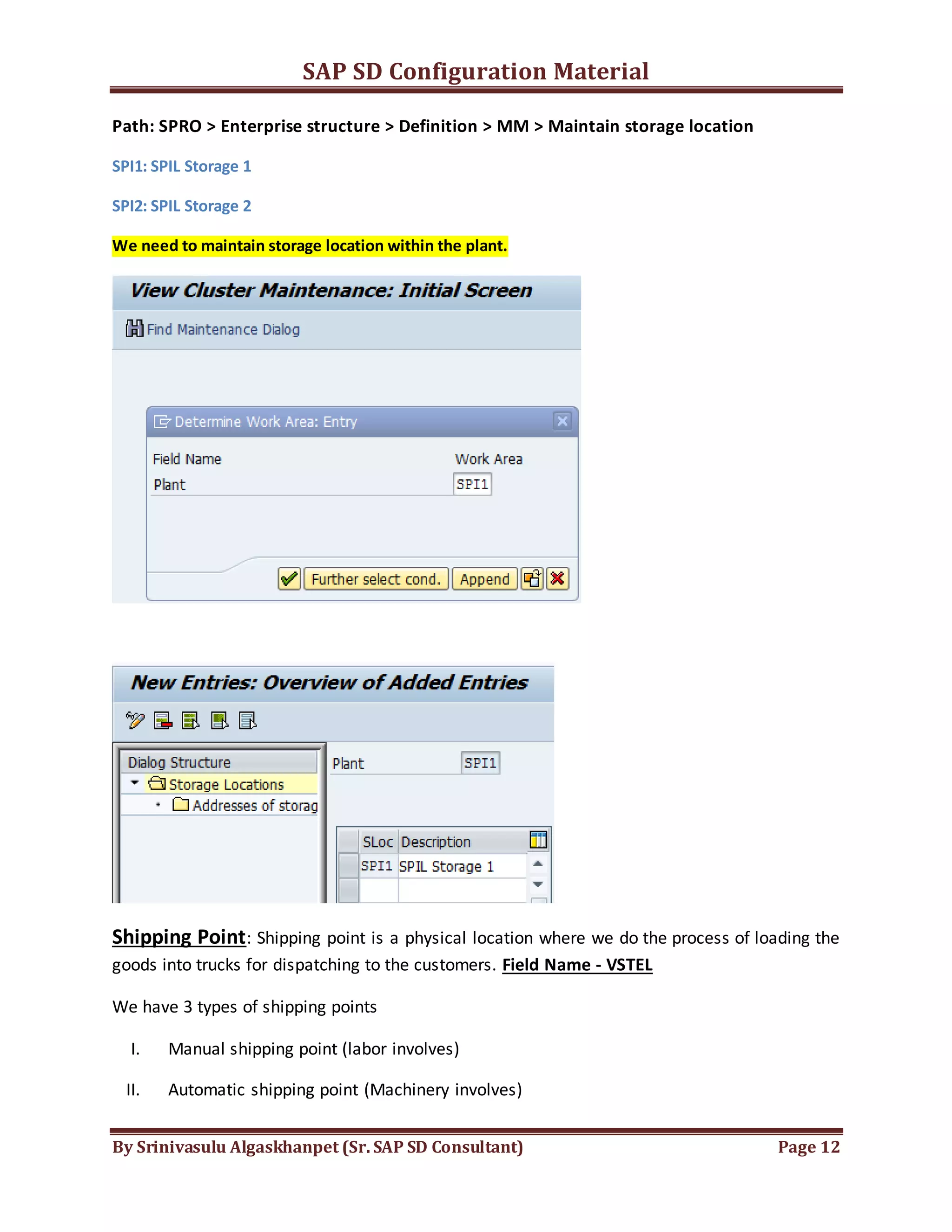SAP SD Configuration Document | DOCX | Office Property | Real Estate
