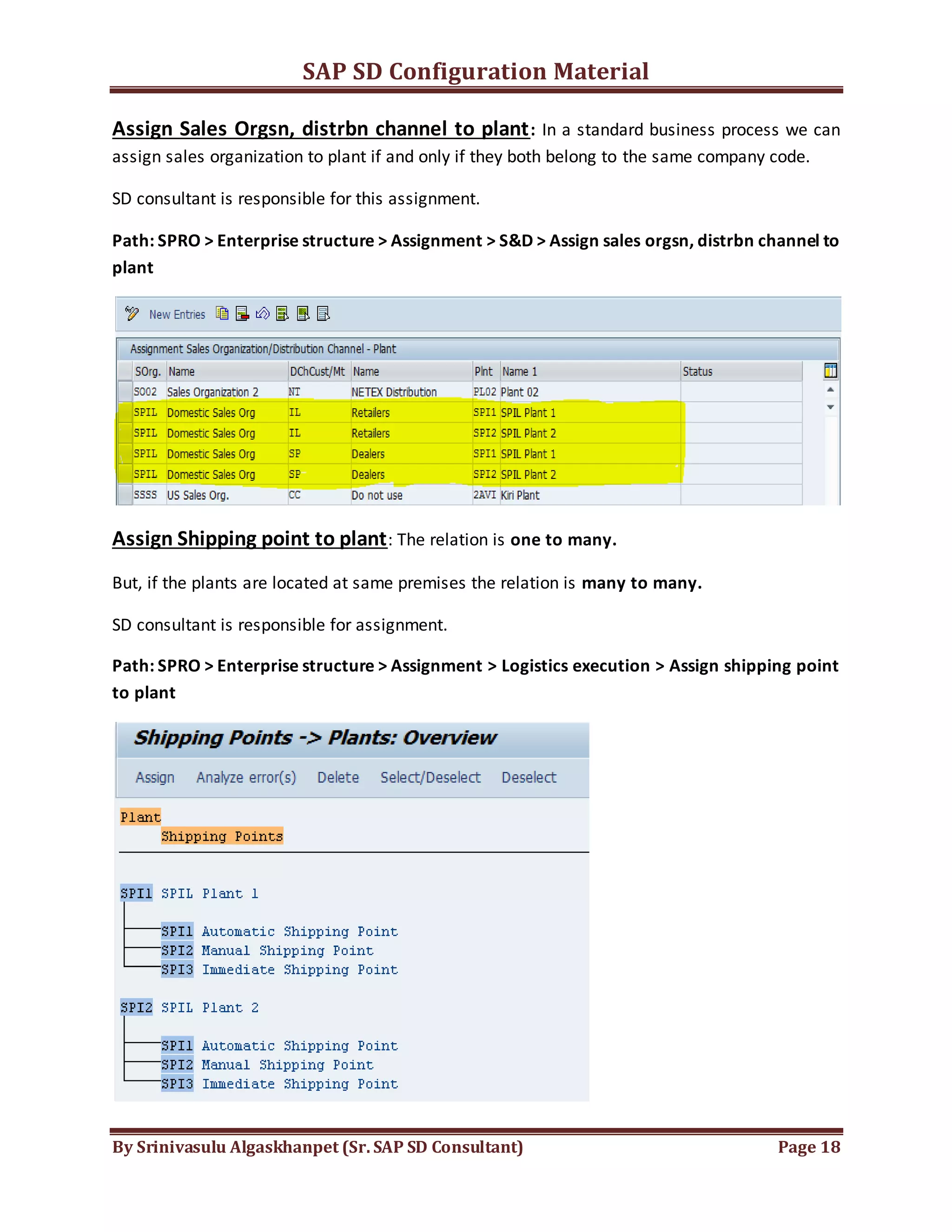 SAP SD Configuration Document | DOCX