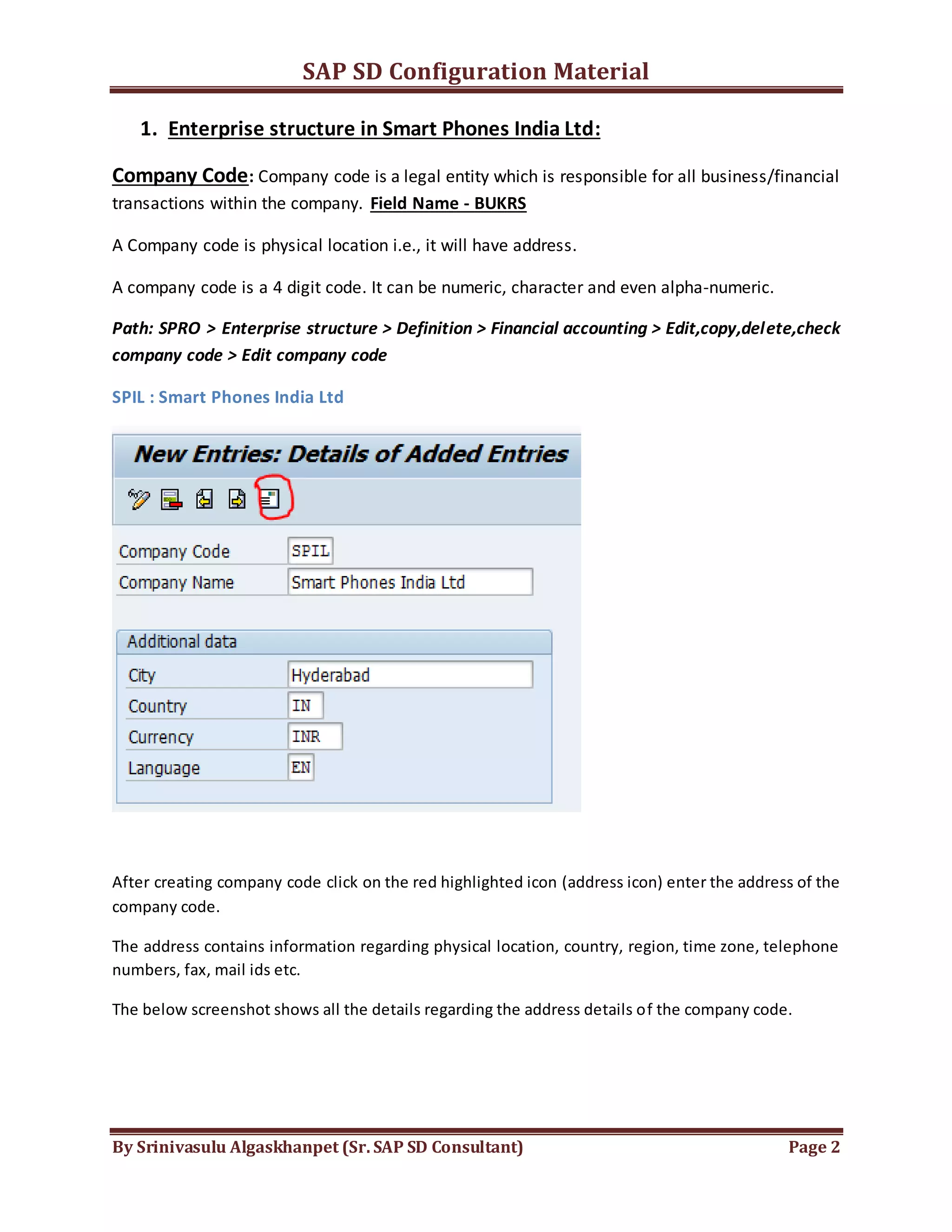 SAP SD Configuration Document | DOCX