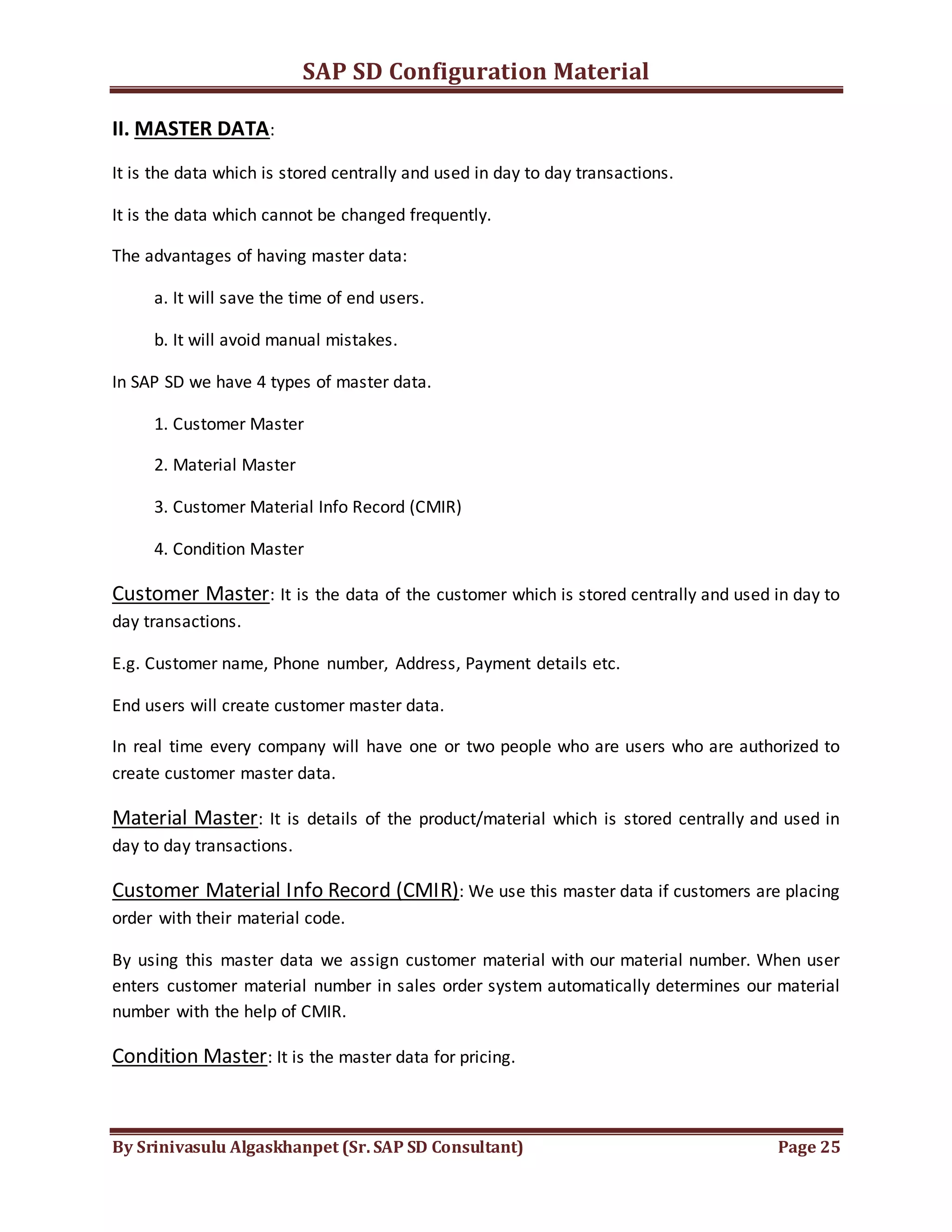 SAP SD Configuration Document | DOCX