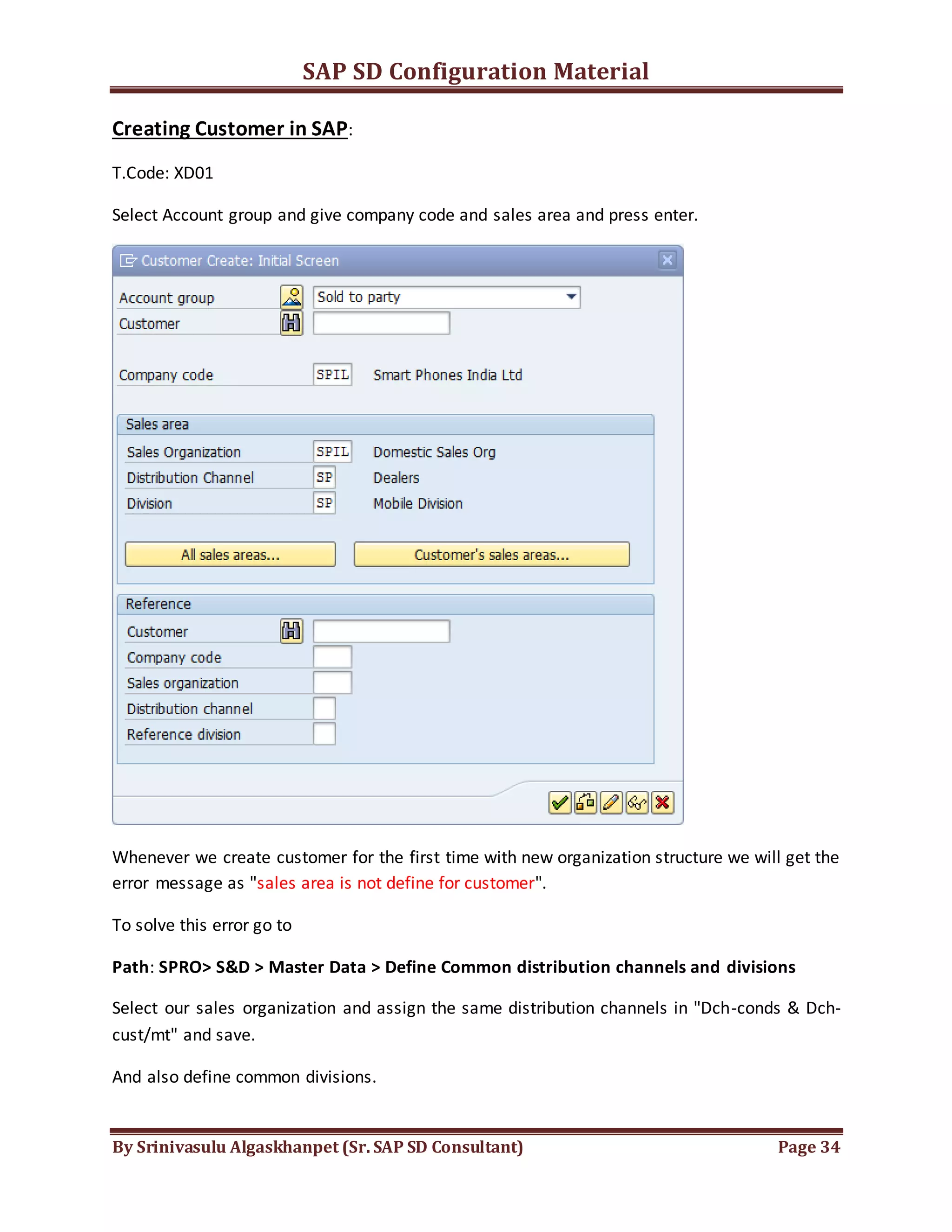 SAP SD Configuration Document | DOCX
