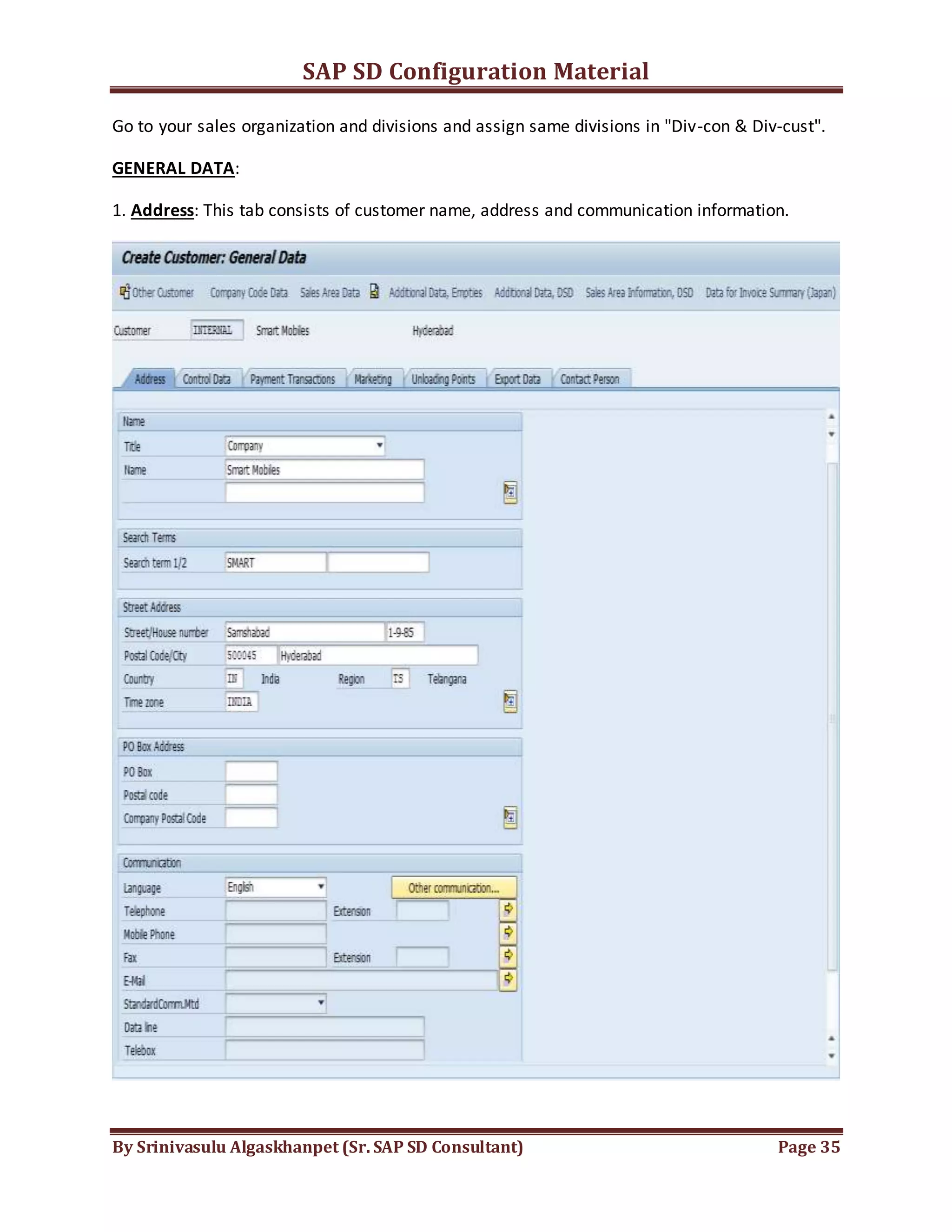 SAP SD Configuration Document | DOCX