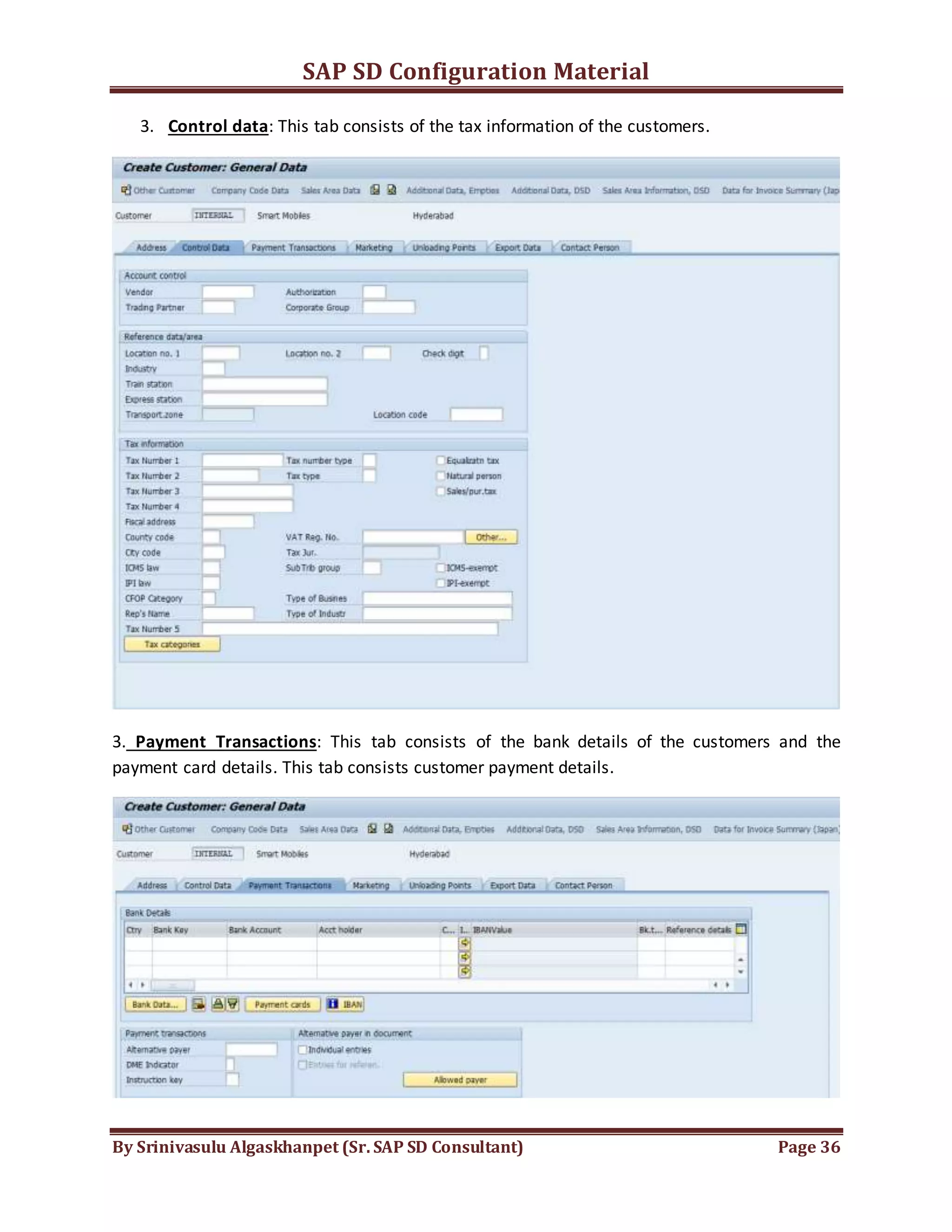SAP SD Configuration Document | DOCX | Office Property | Real Estate