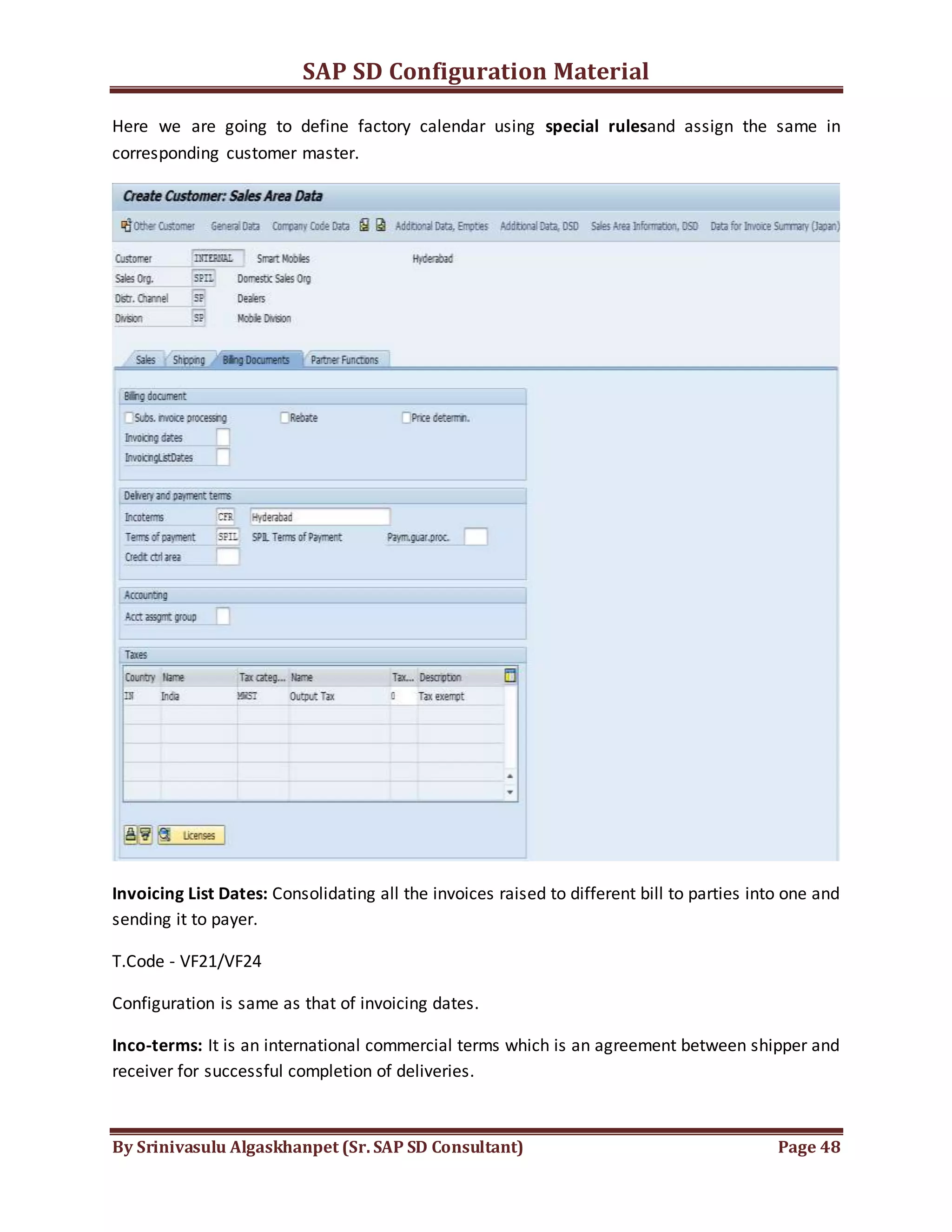 SAP SD Configuration Document | DOCX | Office Property | Real Estate