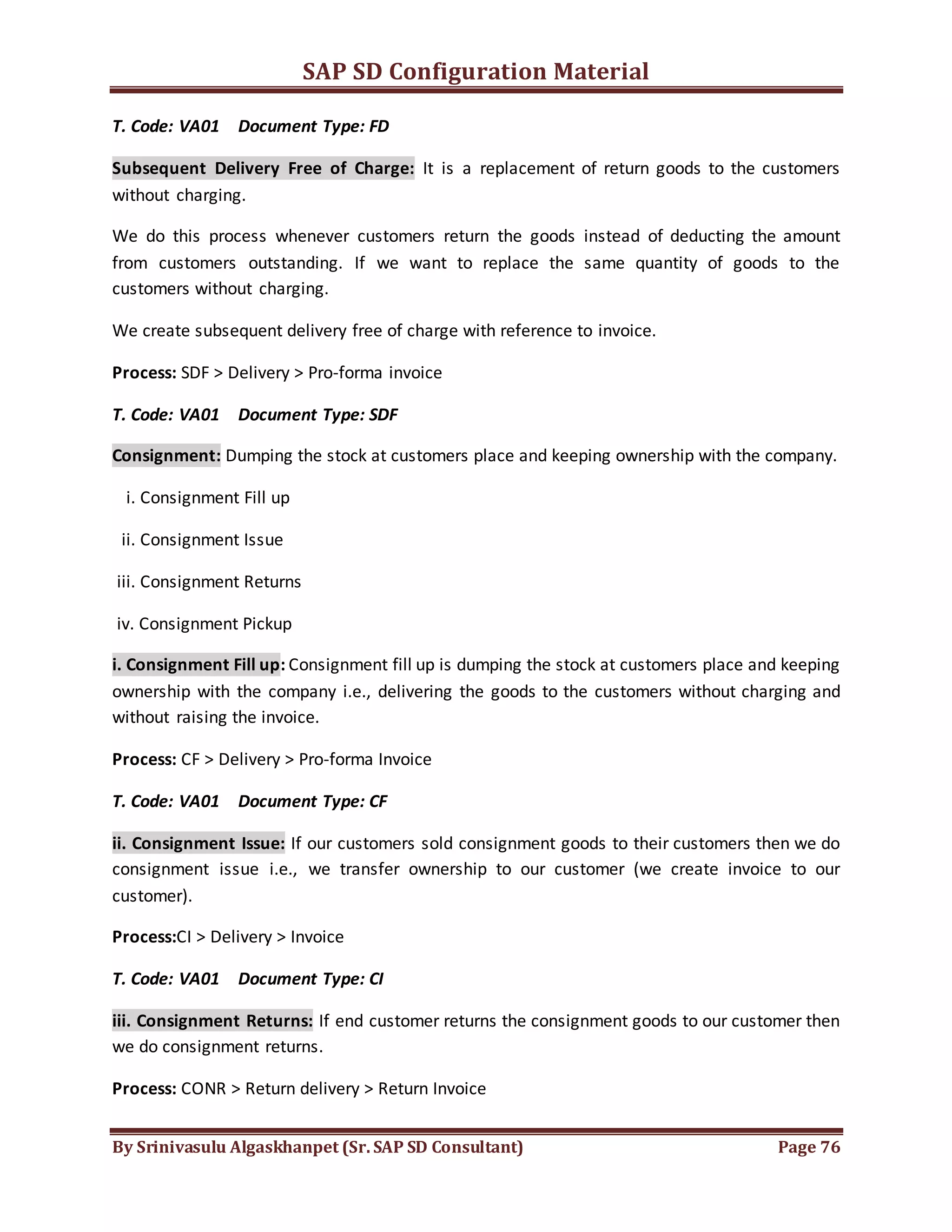 SAP SD Configuration Document | DOCX