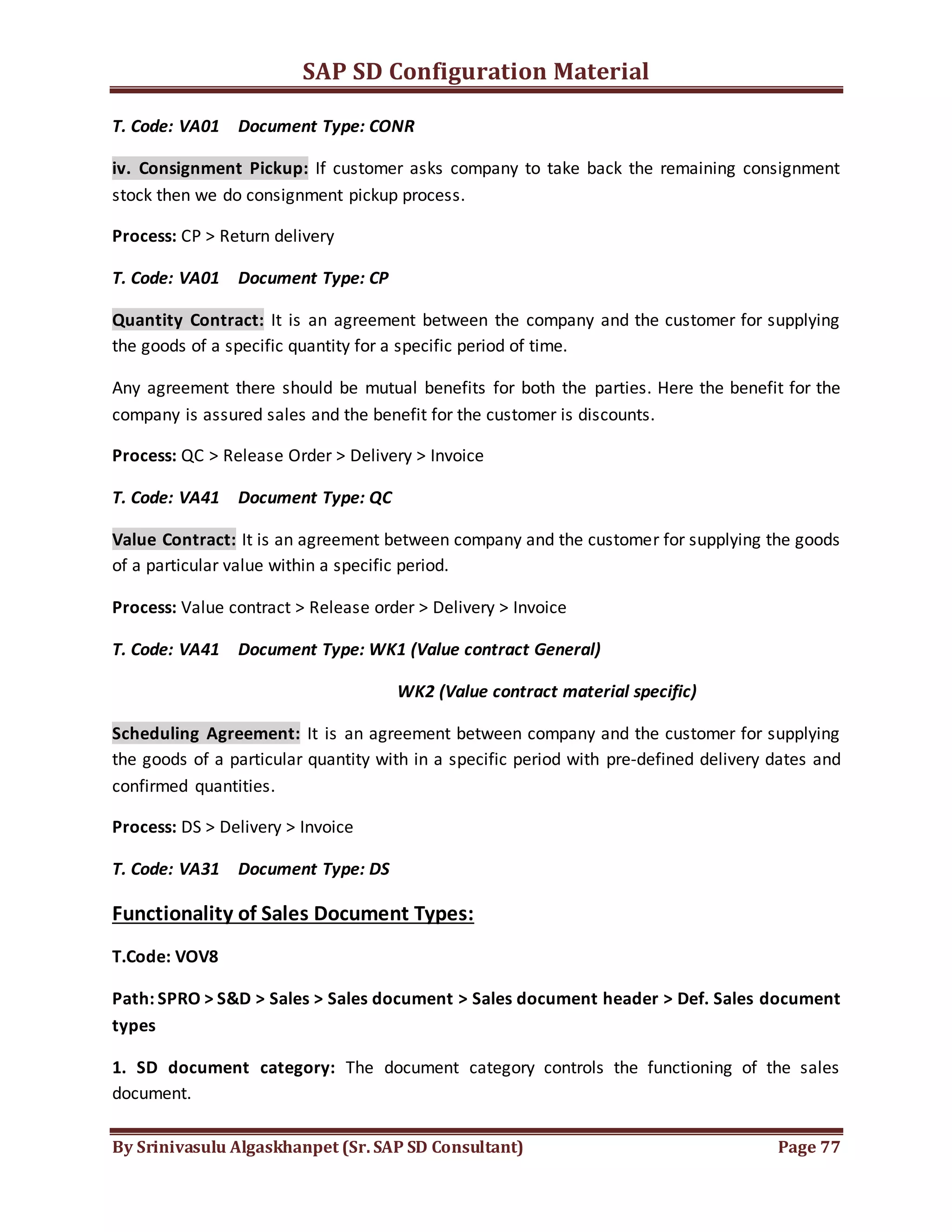 SAP SD Configuration Document | DOCX