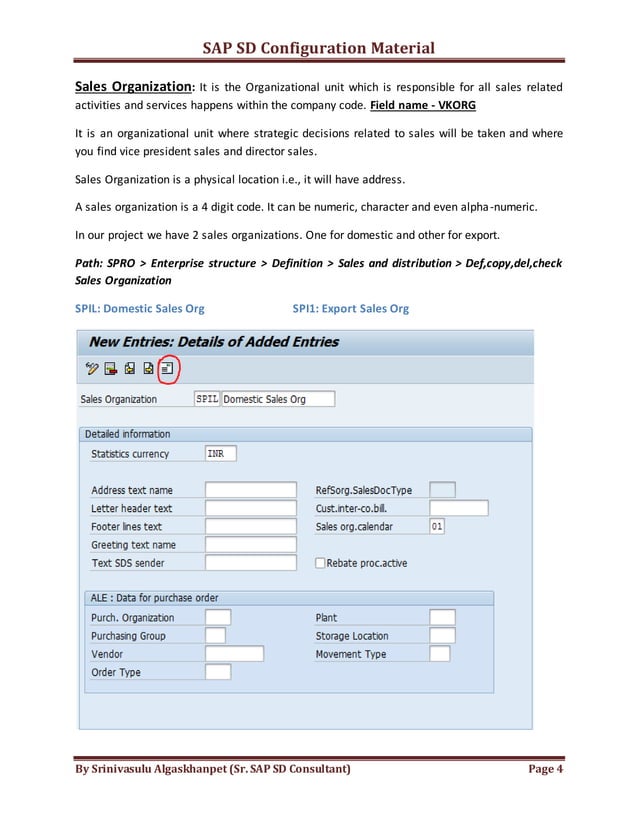 SAP SD Configuration Document | DOCX | Office Property | Real Estate