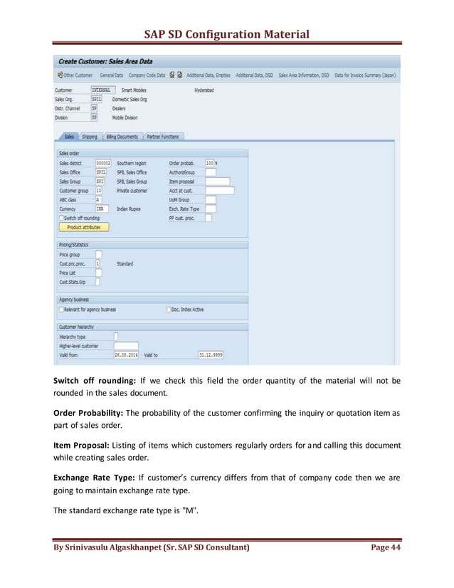 SAP SD Configuration Document | DOCX | Office Property | Real Estate
