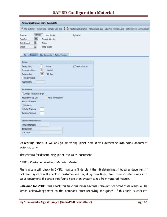 SAP SD Configuration Document | DOCX | Office Property | Real Estate