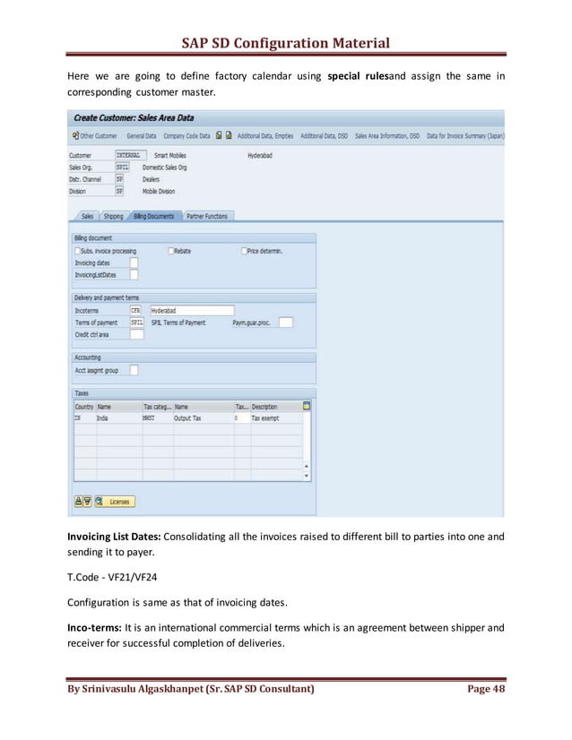 SAP SD Configuration Document | DOCX | Office Property | Real Estate