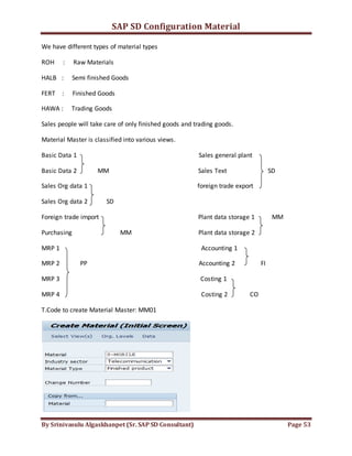 SAP SD Configuration Document | DOCX