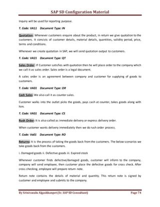 SAP SD Configuration Document | DOCX