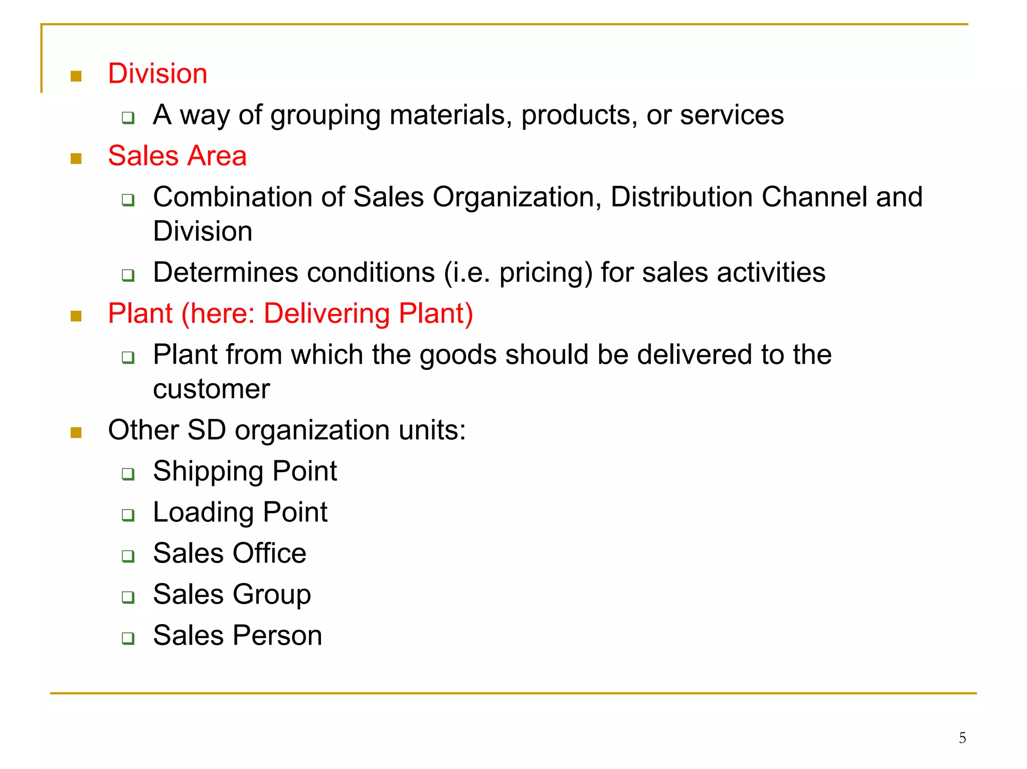 SAP SD General Terms | PDF