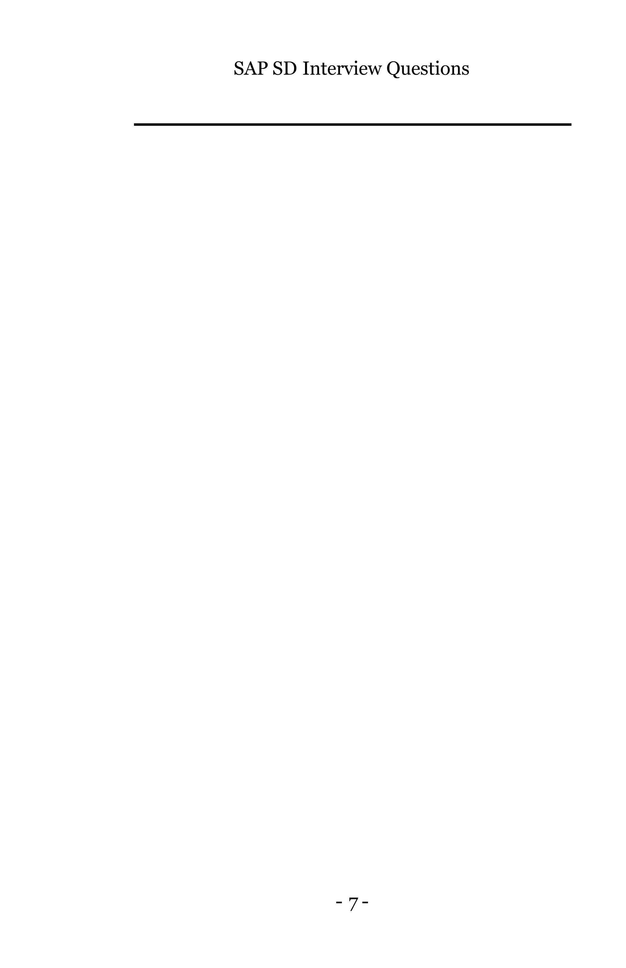 SAP SD Interview Questions with Explanation | PDF