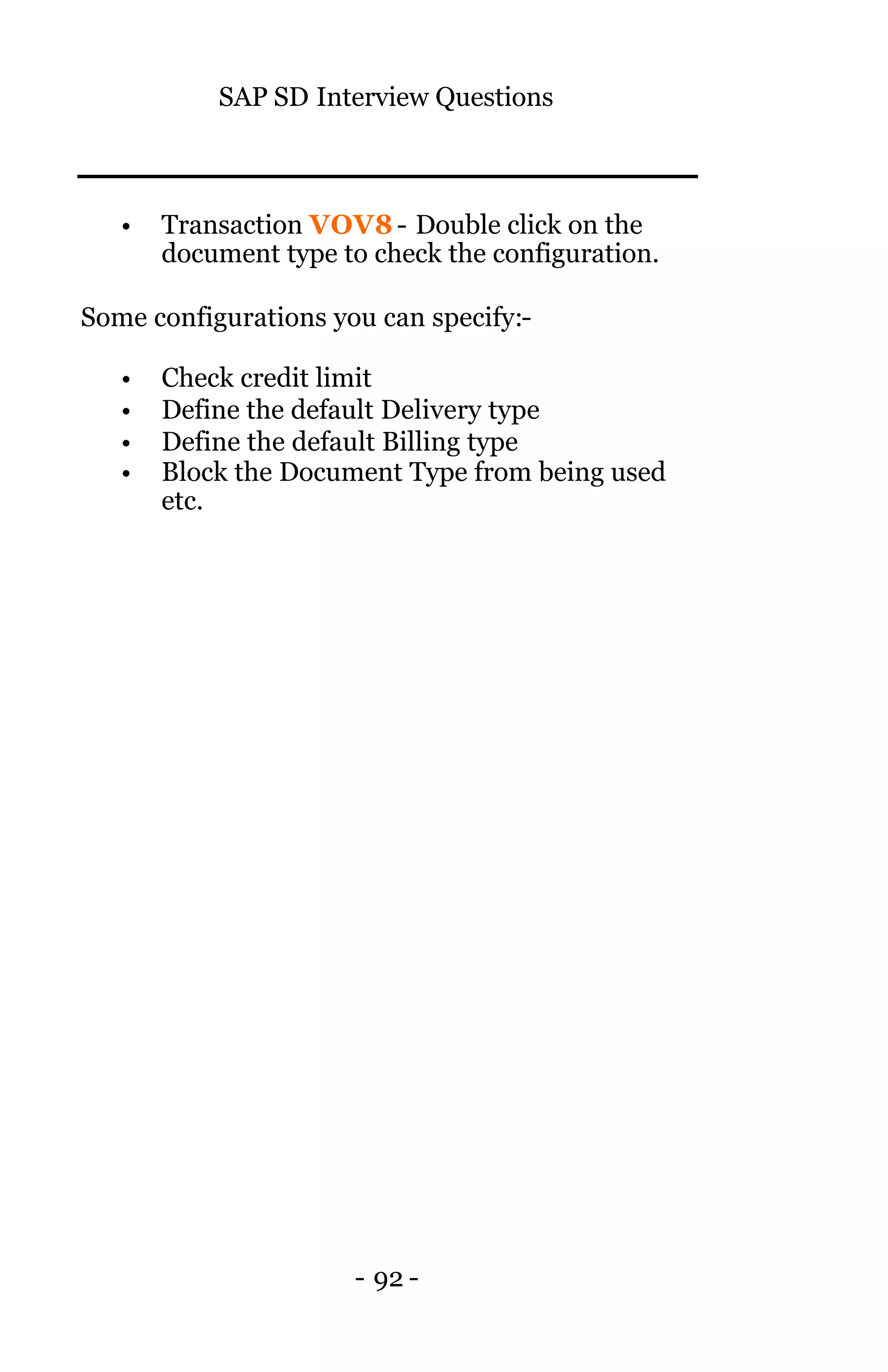 SAP SD Interview Questions with Explanation | PDF