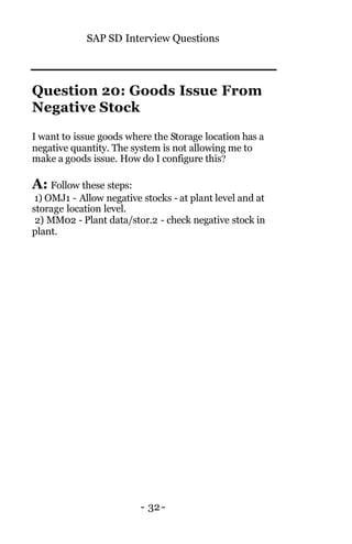 SAP SD Interview Questions with Explanation | PDF