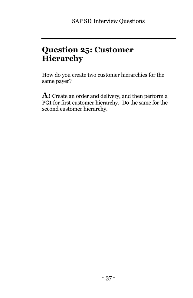SAP SD Interview Questions with Explanation | PDF