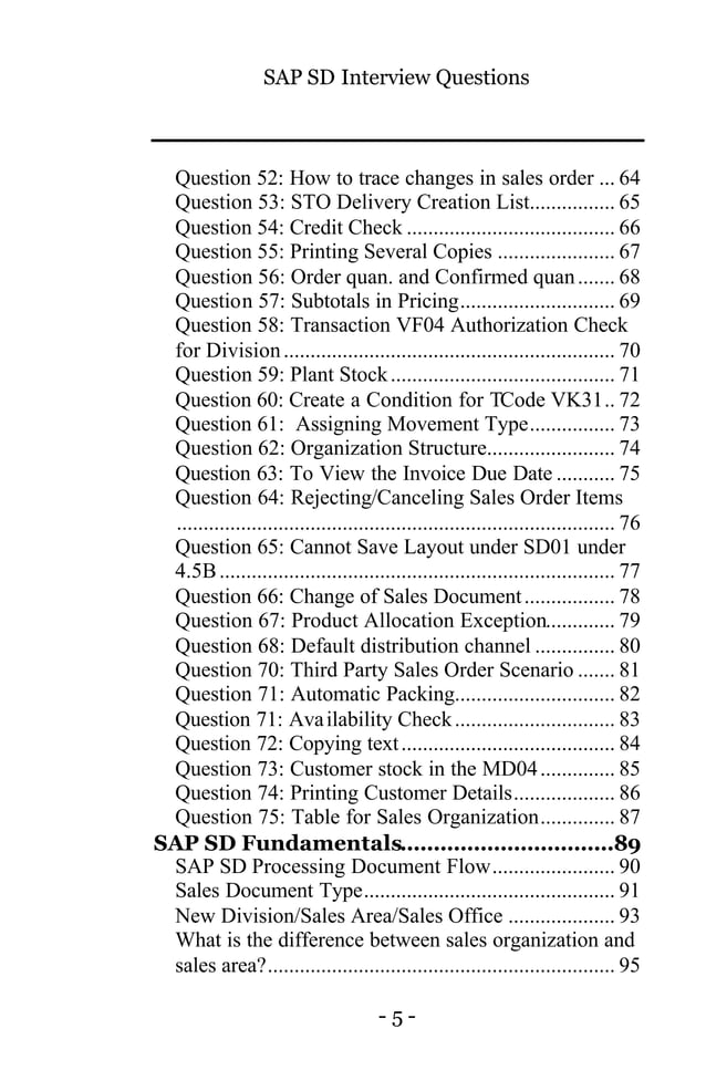 SAP SD Interview Questions with Explanation | PDF