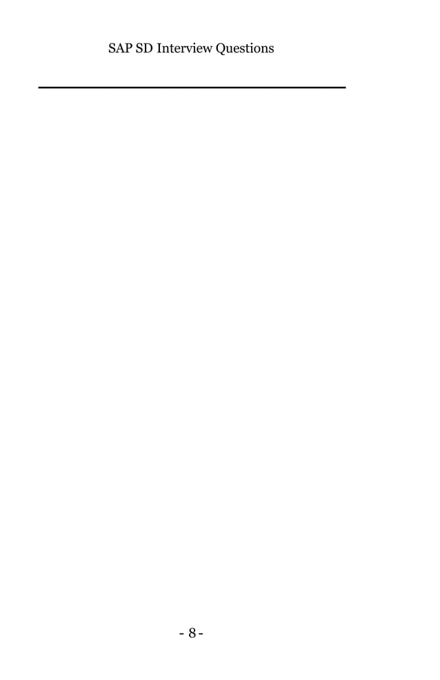 SAP SD Interview Questions with Explanation | PDF