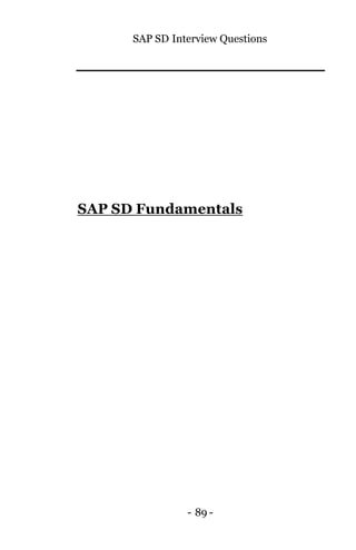 SAP SD Interview Questions with Explanation | PDF