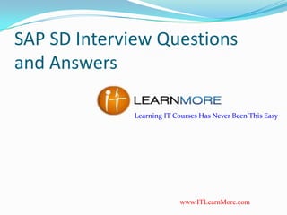 SAP SD interview questions | PPTX