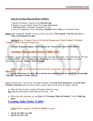 Sap sd material1 | DOCX