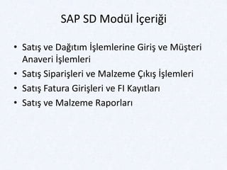 Sap sd modülü | PPTX