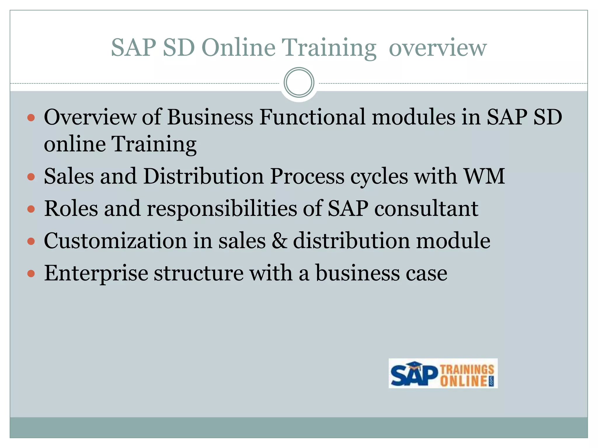 Sap sd online training overview 9 | PPTX
