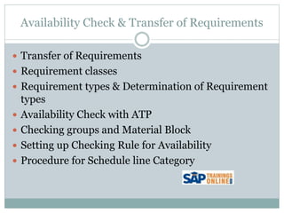Sap sd online training overview 9 | PPTX
