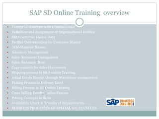 Sap sd online training overview 9 | PPTX