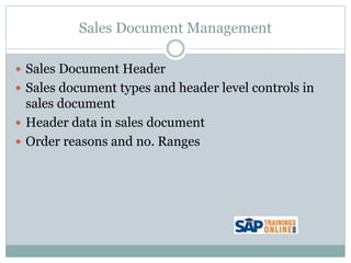 Sap sd online training overview 9 | PPTX