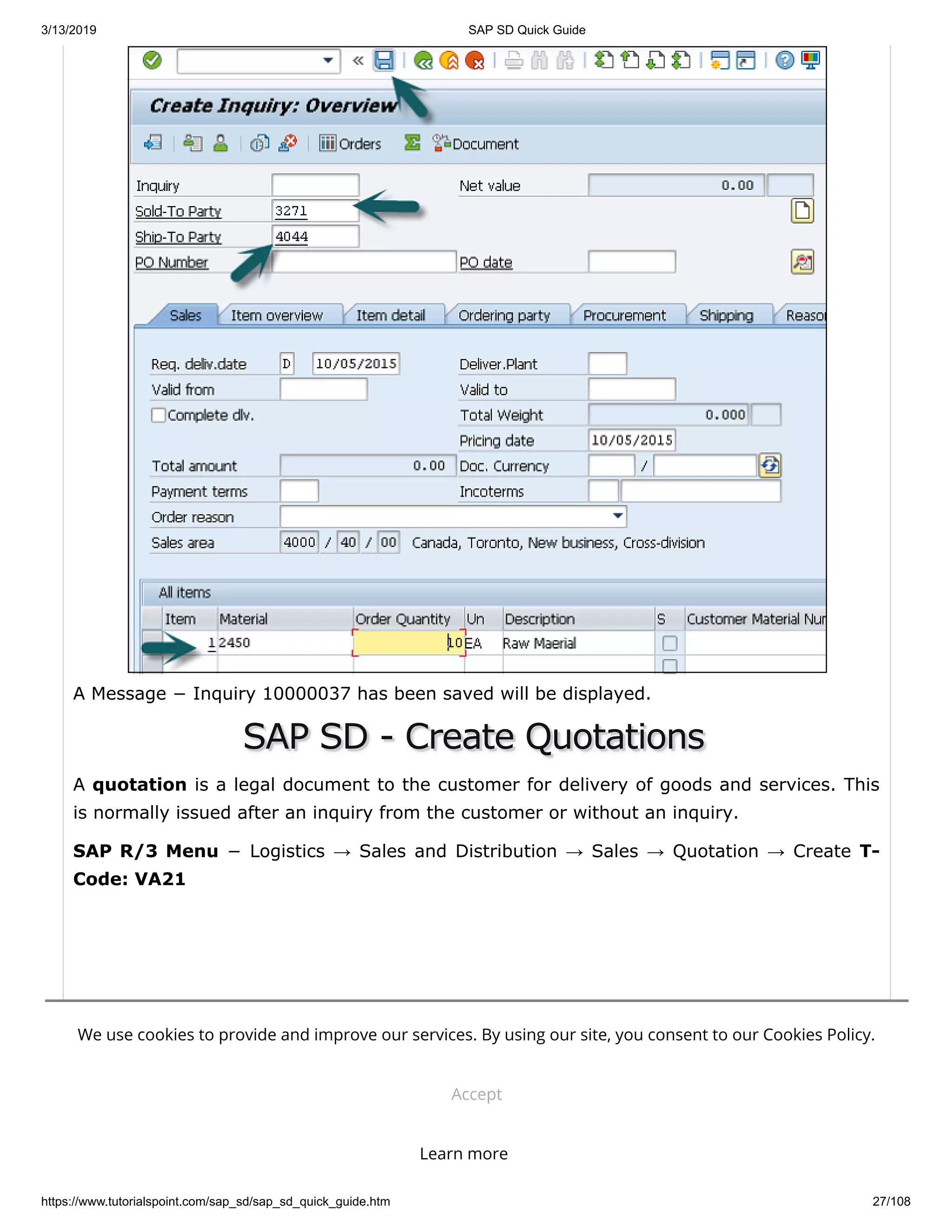 Sap sd quick guide | PDF