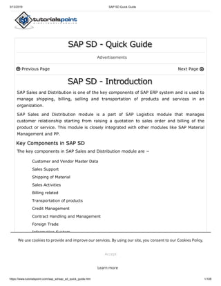Sap sd quick guide | PDF