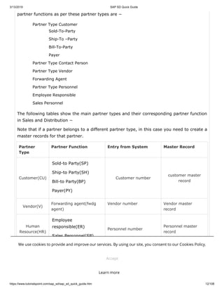 Sap sd quick guide | PDF