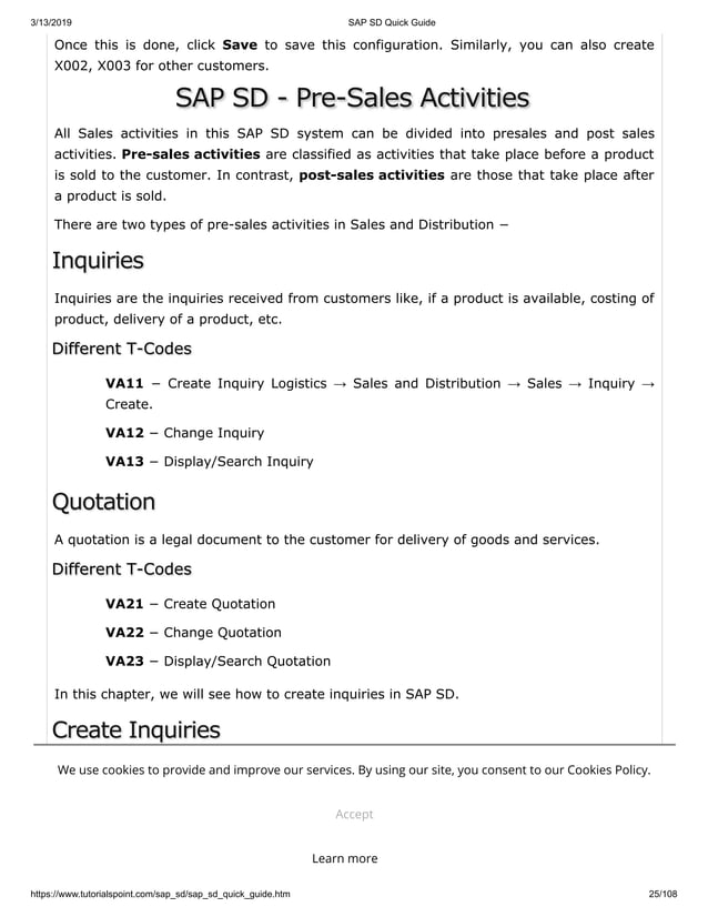 Sap sd quick guide | PDF