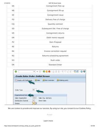 Sap sd quick guide | PDF
