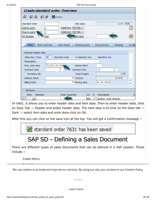Sap sd quick guide | PDF