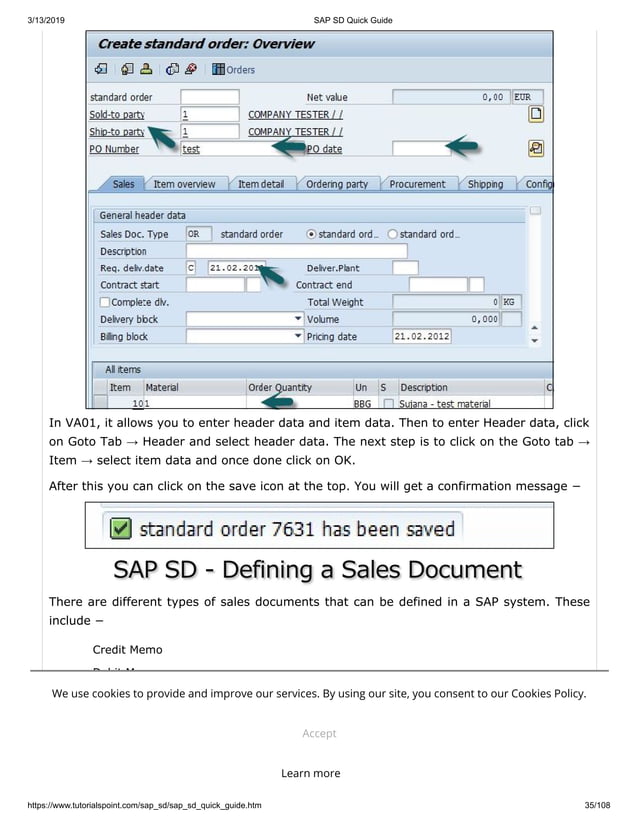 Sap sd quick guide | PDF