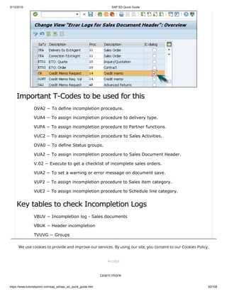 Sap sd quick guide | PDF