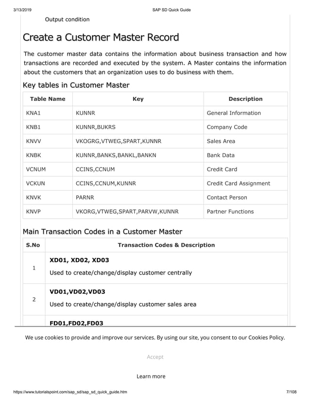 Sap sd quick guide | PDF
