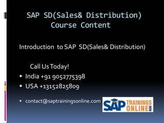 Sap sd(sales& distribution) | PPTX | Sales | Business