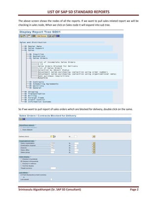 Sap SD Standard Reports | PDF