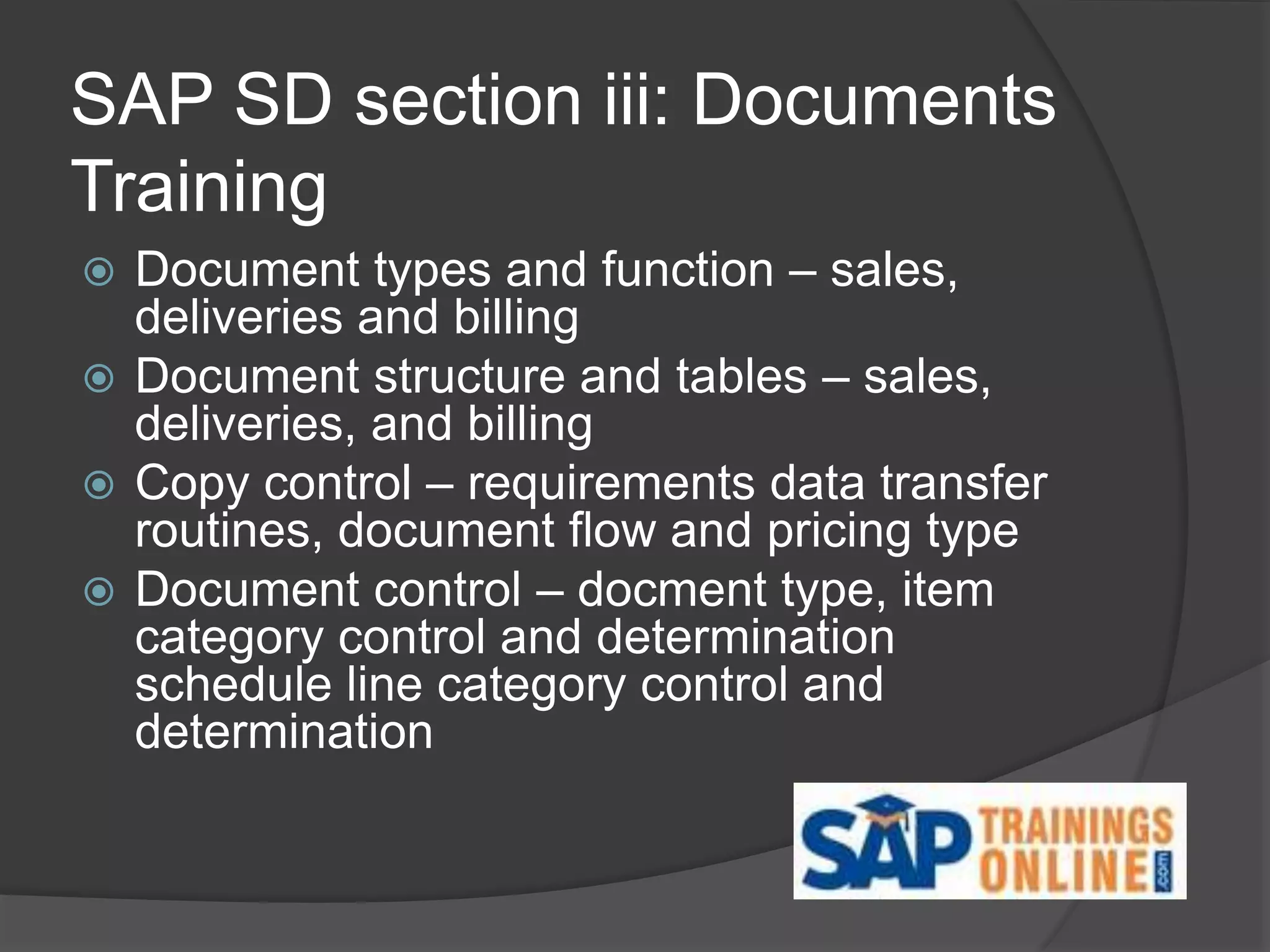 SAP SD ONLINE TRAINING | PPTX
