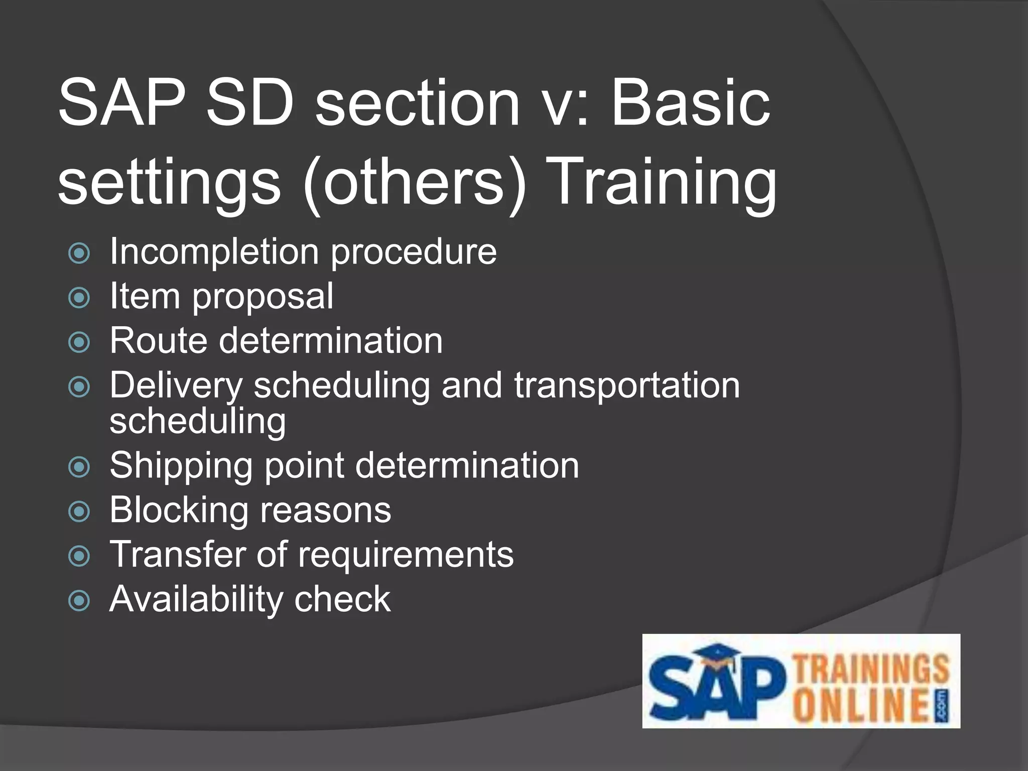 SAP SD ONLINE TRAINING | PPTX