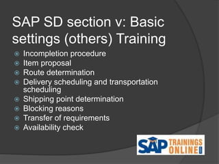 SAP SD ONLINE TRAINING | PPTX