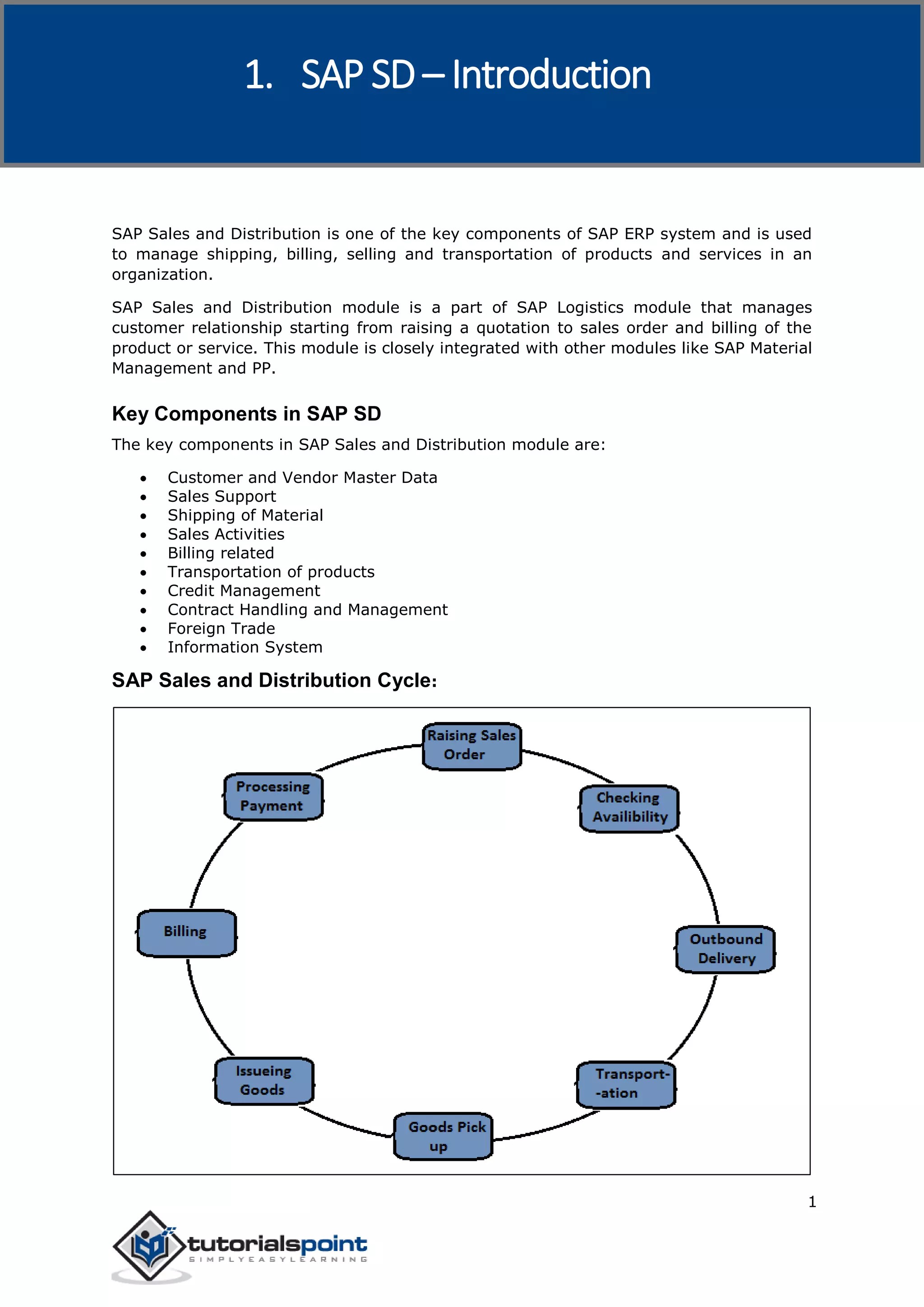 Sap sd tutorial | PDF | Sales | Business