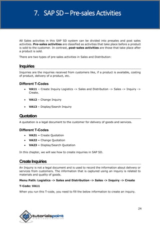 Sap sd tutorial | PDF